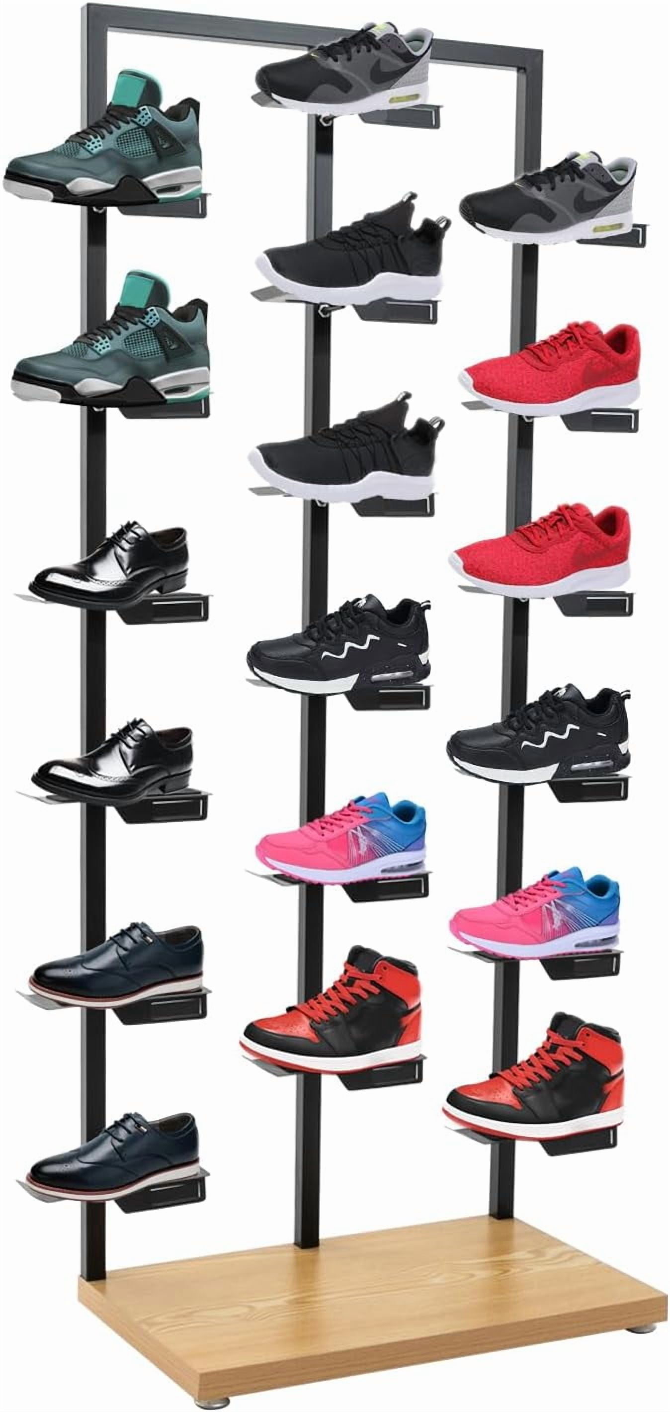 9-Pair Shoe Display Shelf, Free Standing Shoe Display Rack, Large Shoe ...