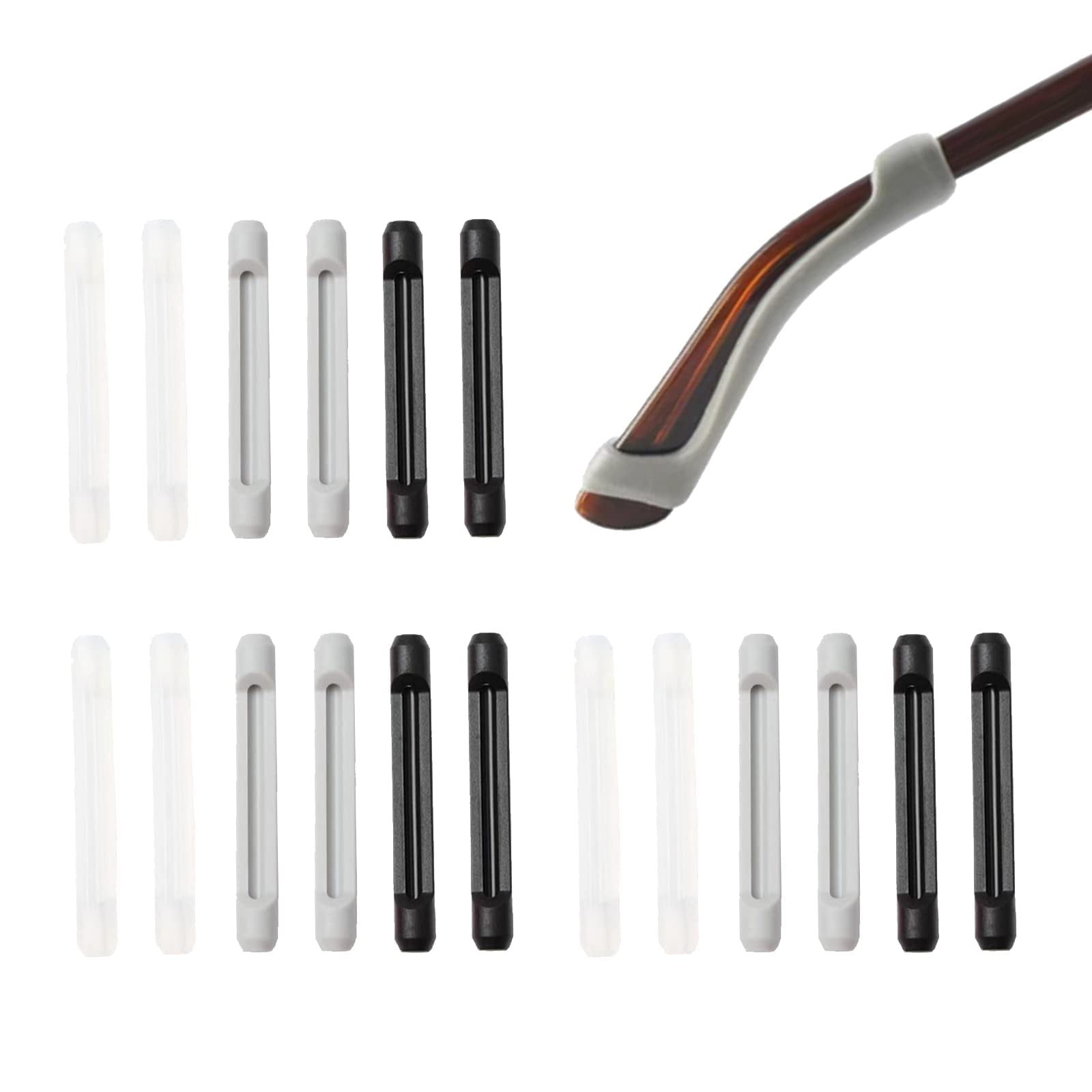 9 Pairs Anti-Slip Glasses Hooks Grips Eyeglass End Tips Soft Silicone ...