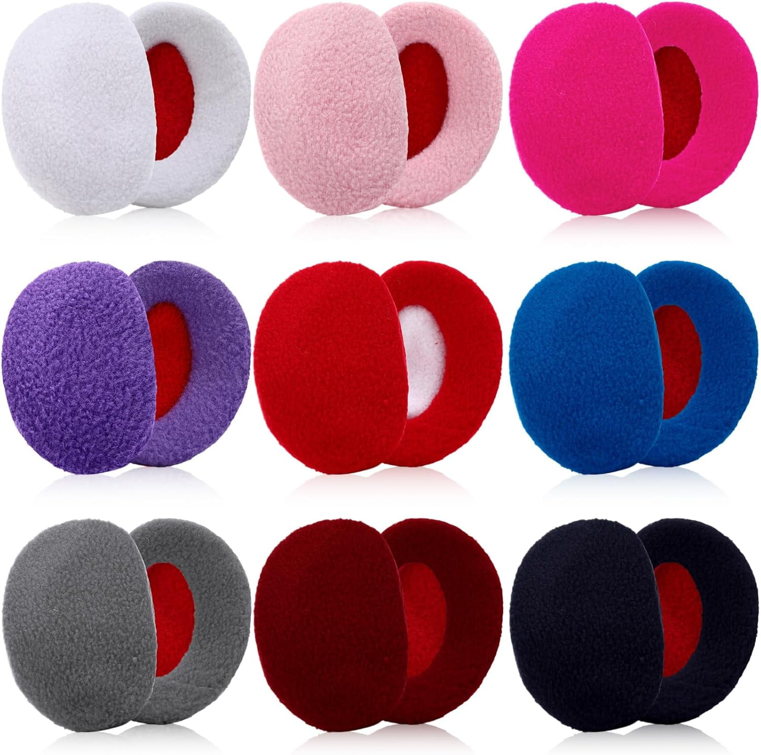 9 Pairs Bandless Ear Warmers/Earmuffs Winter Ear Covers Outdoor Fleece ...