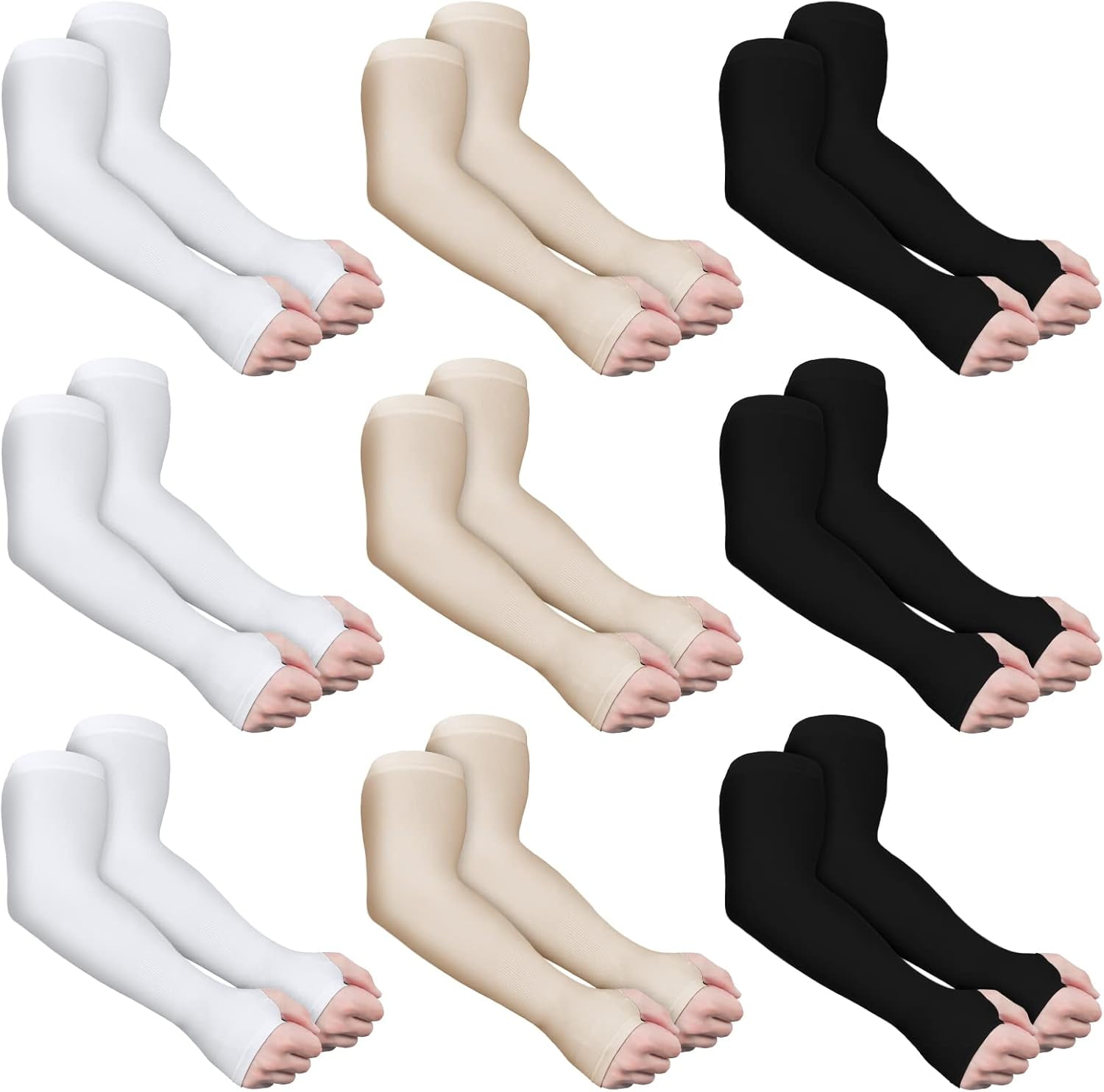 9 Pairs Elder Skin Protector Sleeves Thin Skin Arm Sleeve Bruise ...