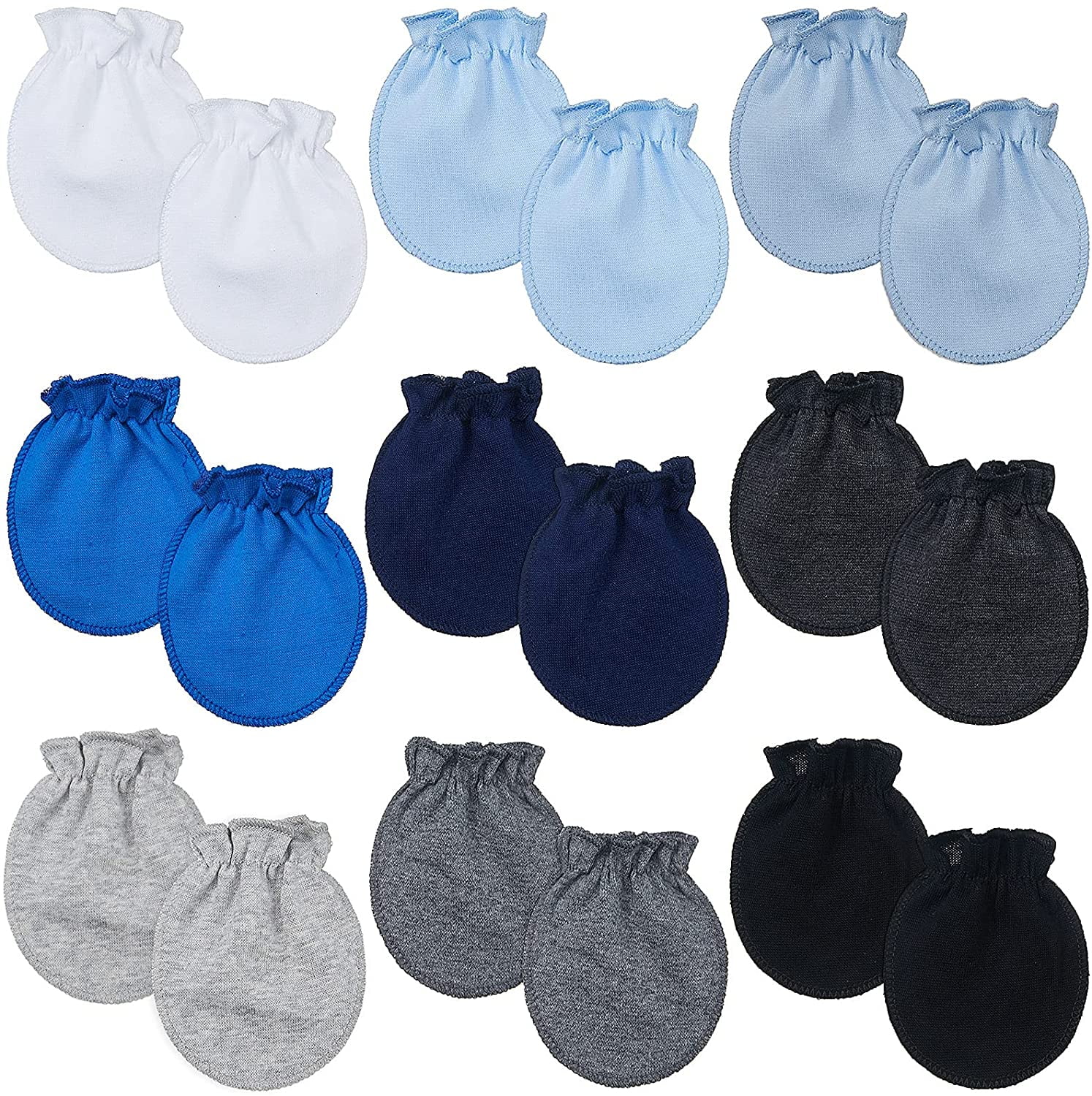 9 Pairs Newborn Baby Mittens Toddler No Scratch Mittens for 0-6 Months ...