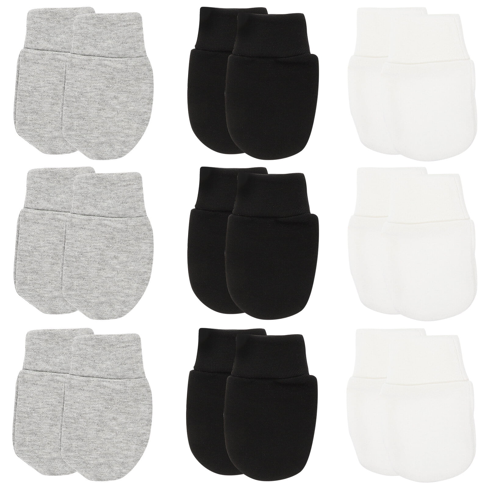 SOAC Infant Anti Scratch Comfortable Cotton Mittens, White Black Grey ...