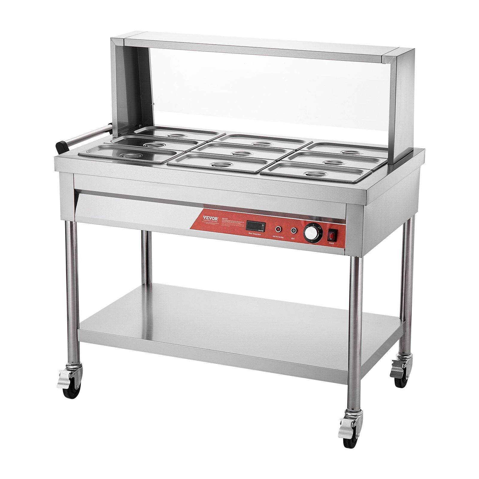 9-Pan Electric Food Warmer 1500W Commercial Steam Table for Buffet ...
