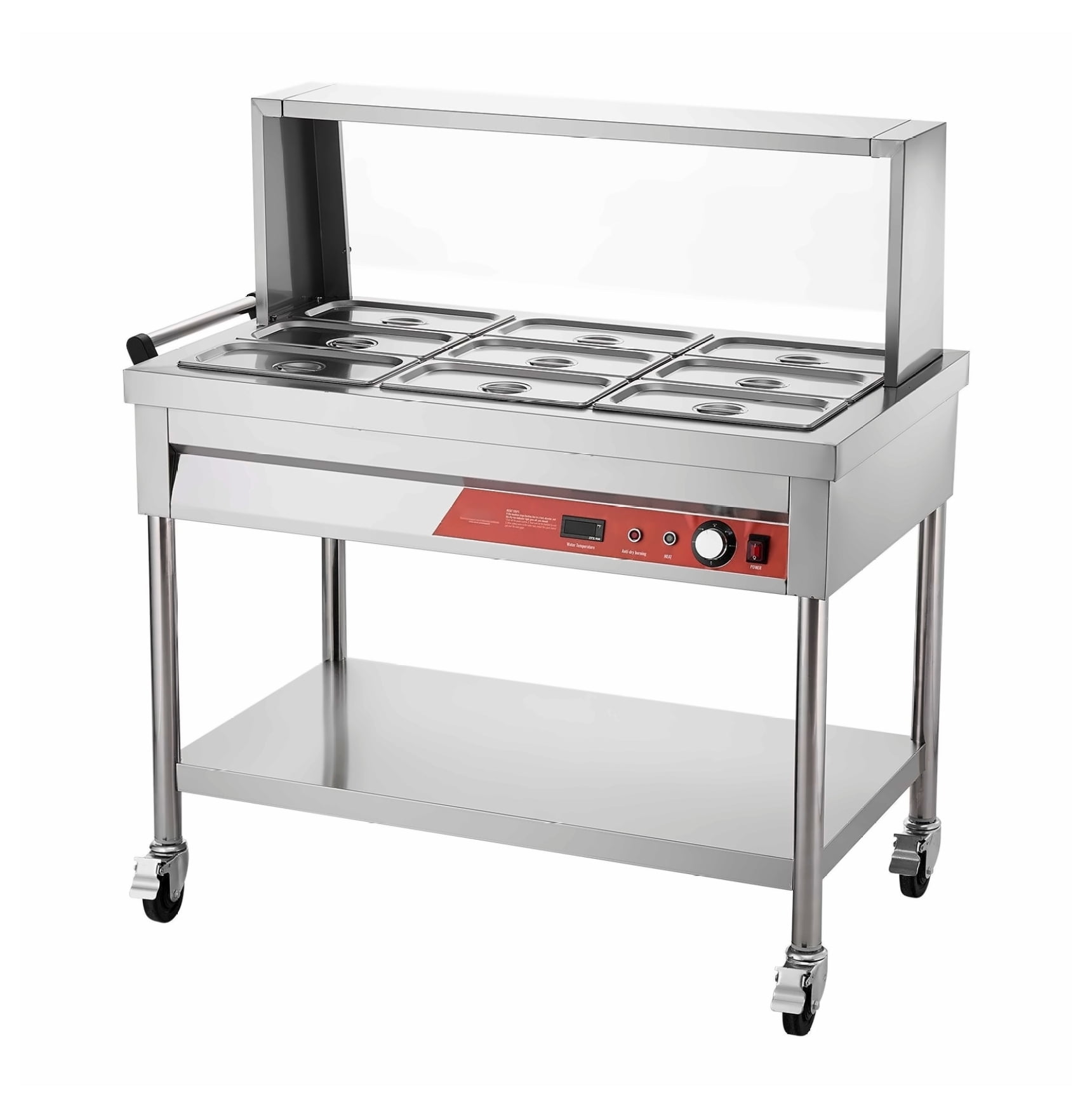 9-Pan Food Warmer, Electric Buffet Server - 1500W Stainless Steel ...