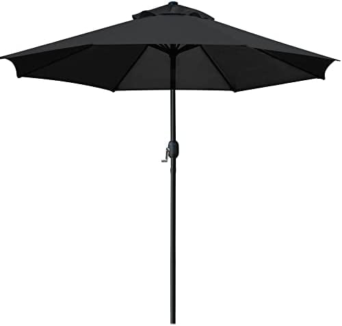 9' Patio Umbrella Outdoor Table Umbrella with 8 Sturdy Ribs (Teal Blue ...