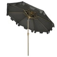 9' Patio Umbrella with Push Button Tilt and Crank, Double Top Ruffled ...