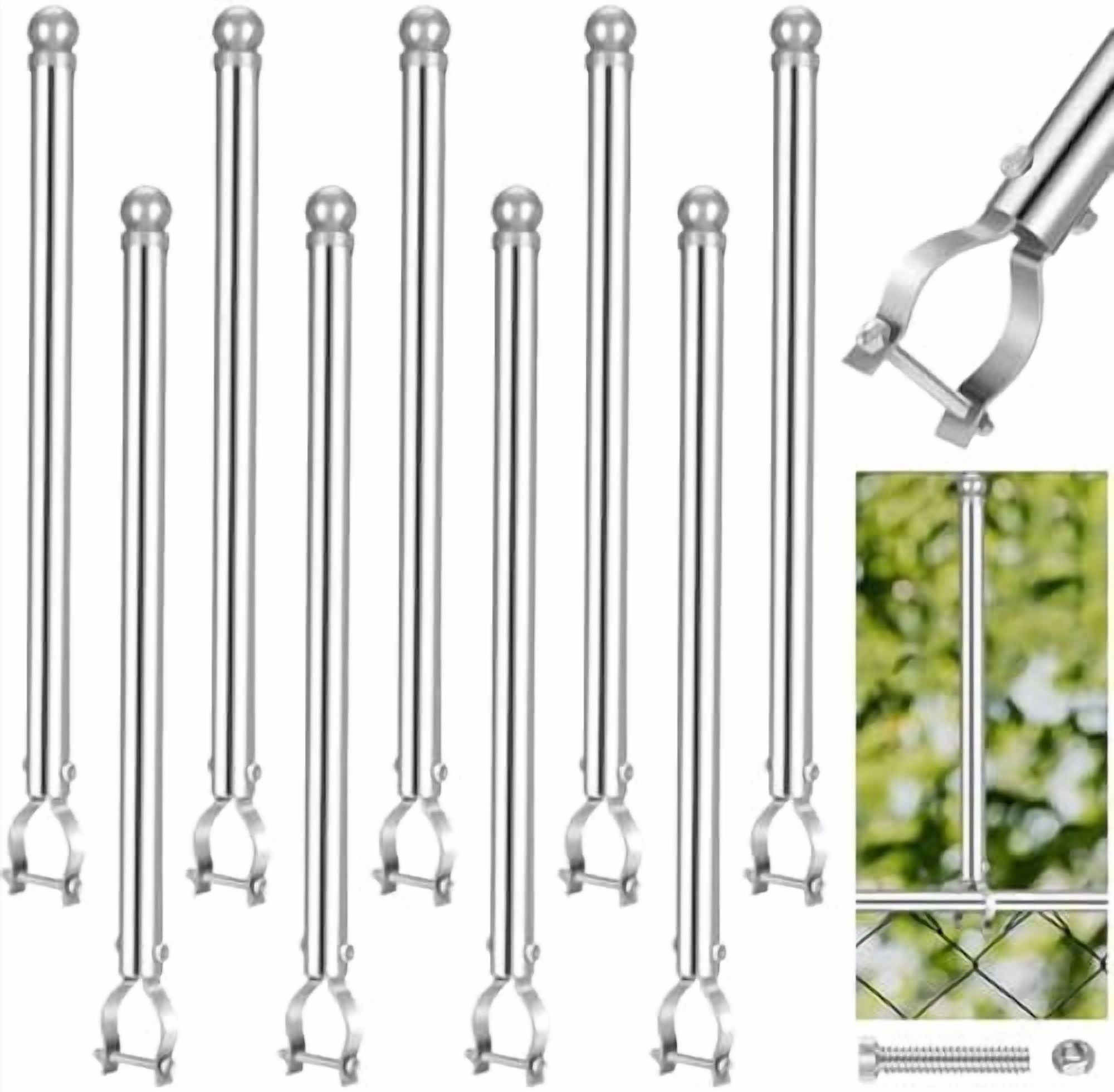 9 Pcs 1-3/8" Chain Link Fence Post Extender 30 Inch Extension Height ...
