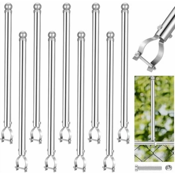 9 Pcs 1-3/8" Chain Link Fence Post Extender 30 Inch Extension Height ...