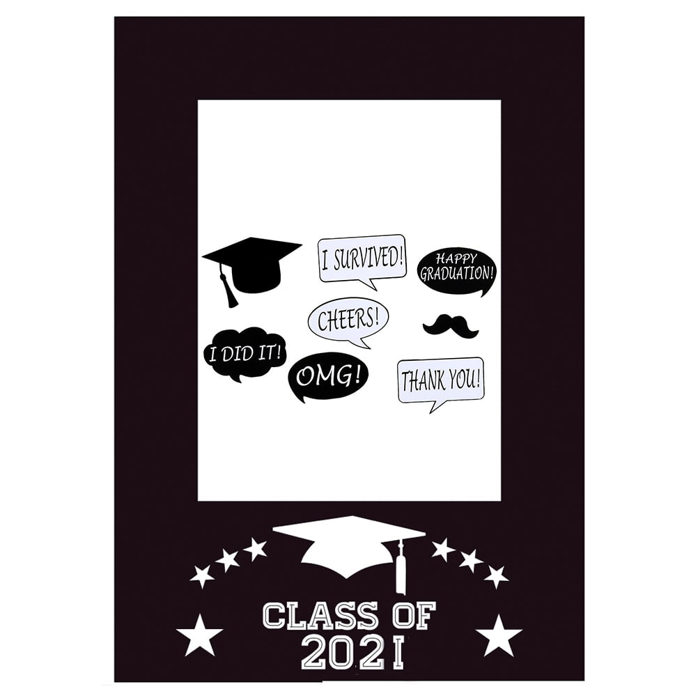FOMIYES School Leavers Photo Booth Props Black 9Pcs 26.8x18.9in ...