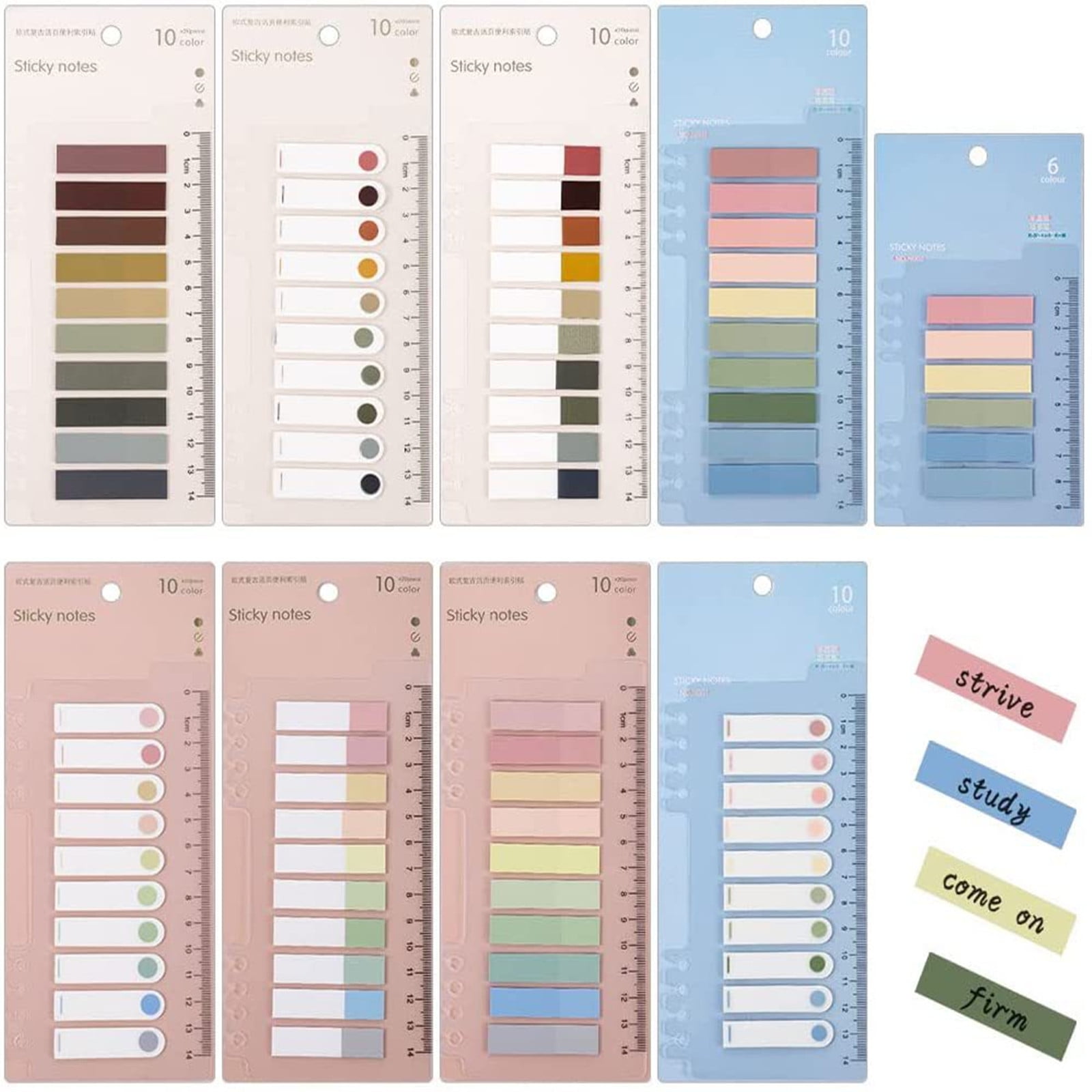 9 Pcs 1720 Pages Morandi Color Index Labels Translucent Sticky Tabs ...