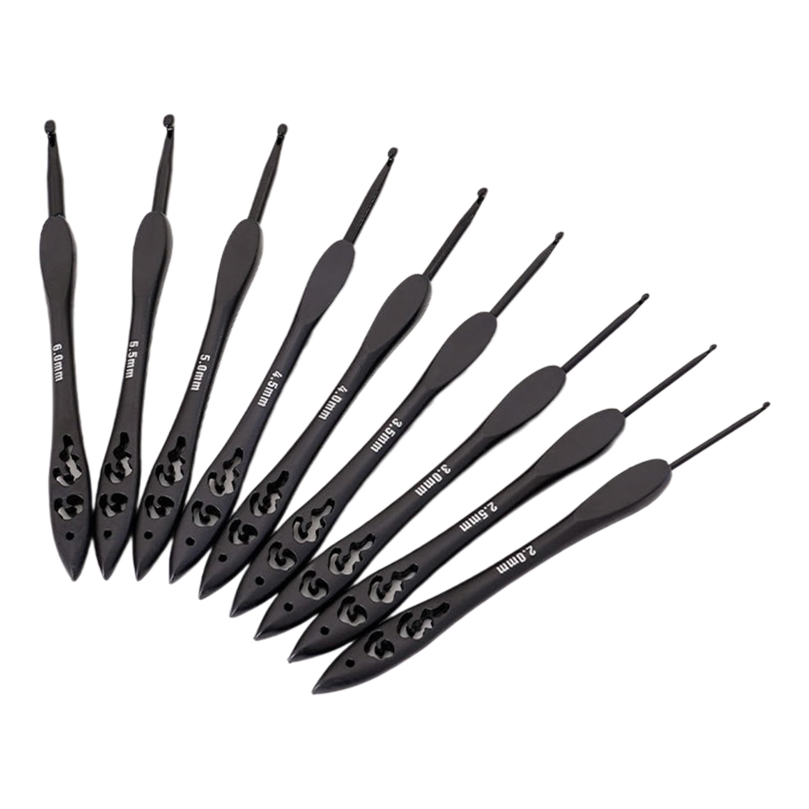 9 Pcs 2.0mm-6.0mm Crochet Needle Set Ergonomical Crochet Hook ...