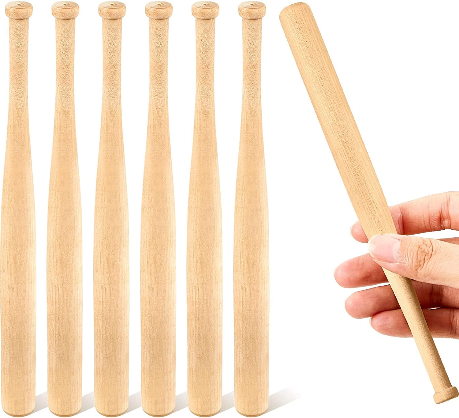 9 Pcs 8 Inches Unfinished Mini Baseball Bat Unpainted Small Wooden Bats ...