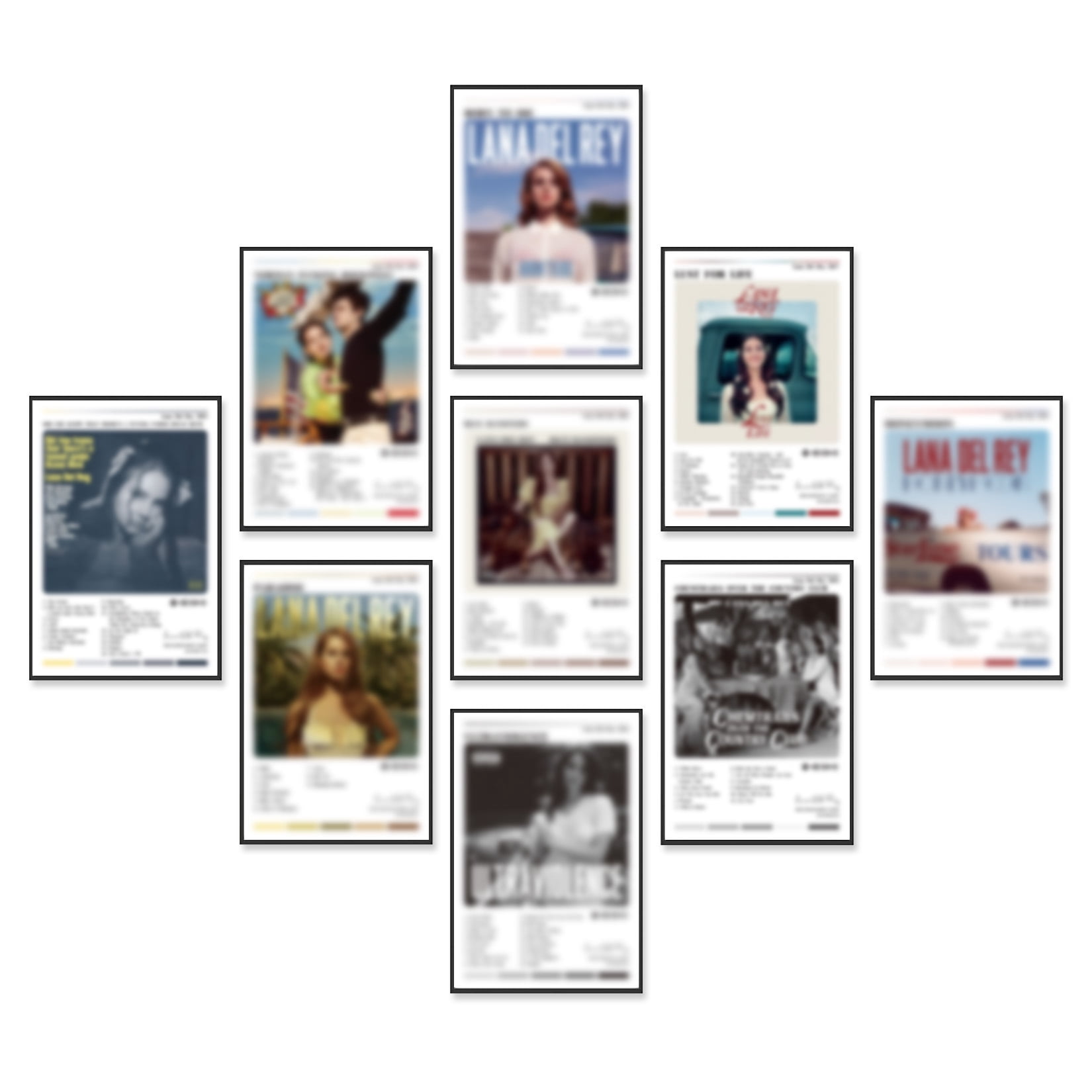 9 Pcs 8x12 inch Album Cover Music Posters Unframed Paper Prints Wall ...