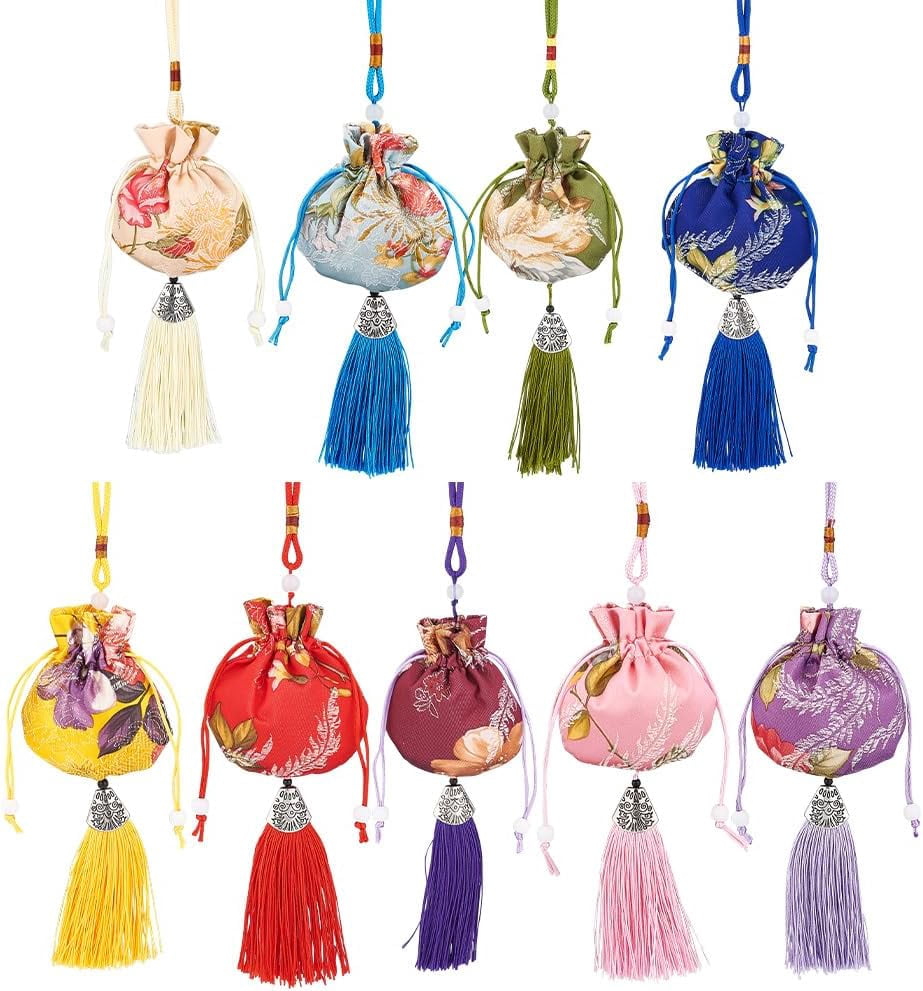 9 Pcs 9 Colors Chinese Sachet Bags Brocade Jewelry Bags Candy Sachet ...