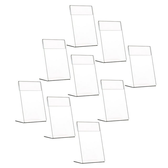 9 Pcs Acrylic Price Tag Frame Sign Board Display Shelf Easel Glass ...