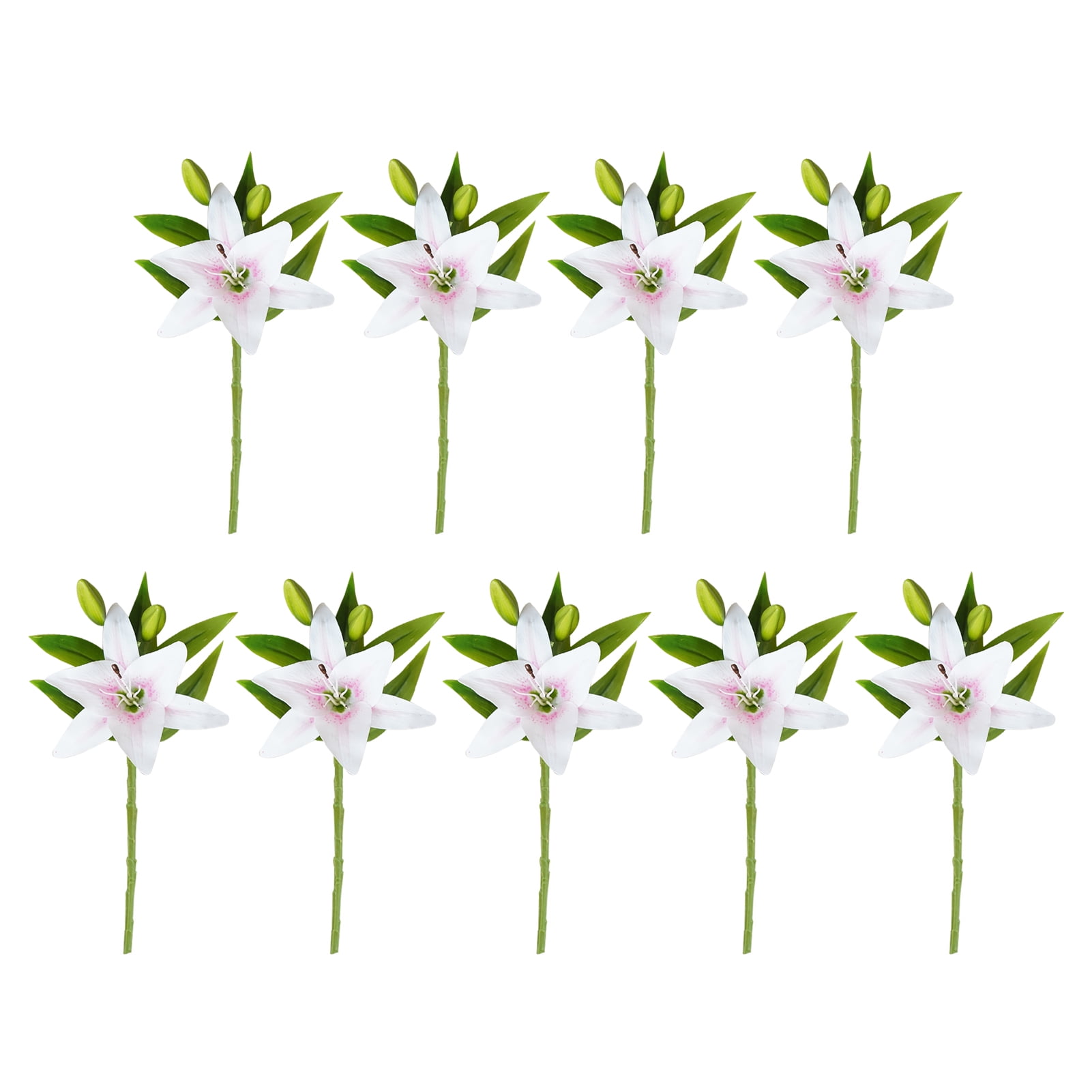 9 Pcs Artificial Lily Flowers for Easter Realistic White Fake Tiger ...