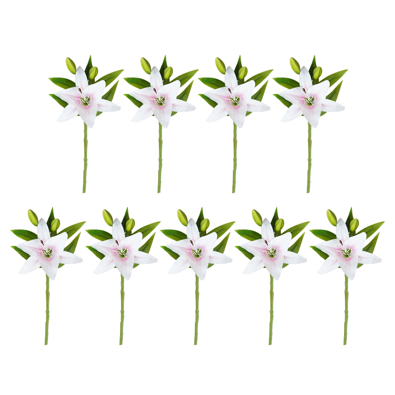9 Pcs Artificial White Lily Flowers, Realistic Fake Tiger Lilies for ...