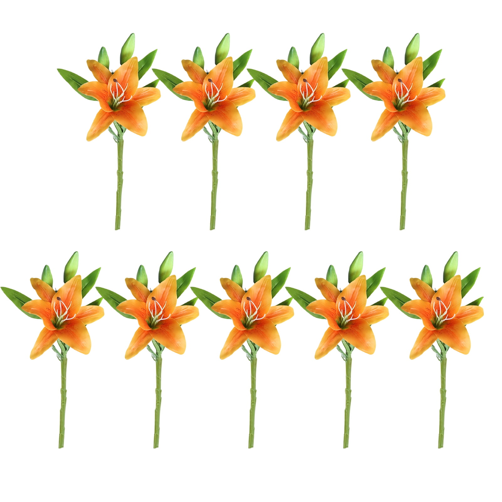 9 Pcs Artificial White Lily Flowers, Realistic Fake Tiger Lilies for ...