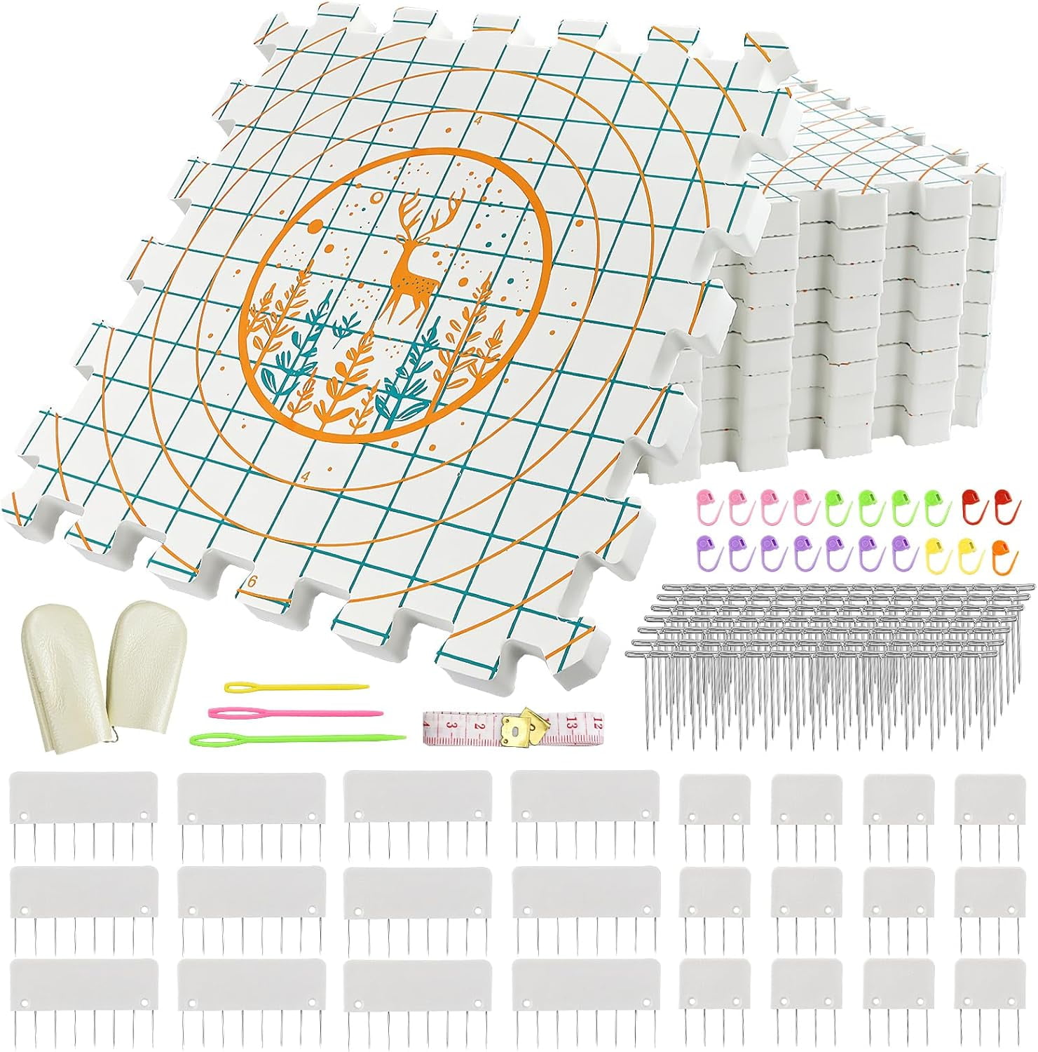 9 Pcs Blocking Mats for Knitting, Extra Thick Blocking Boards with ...
