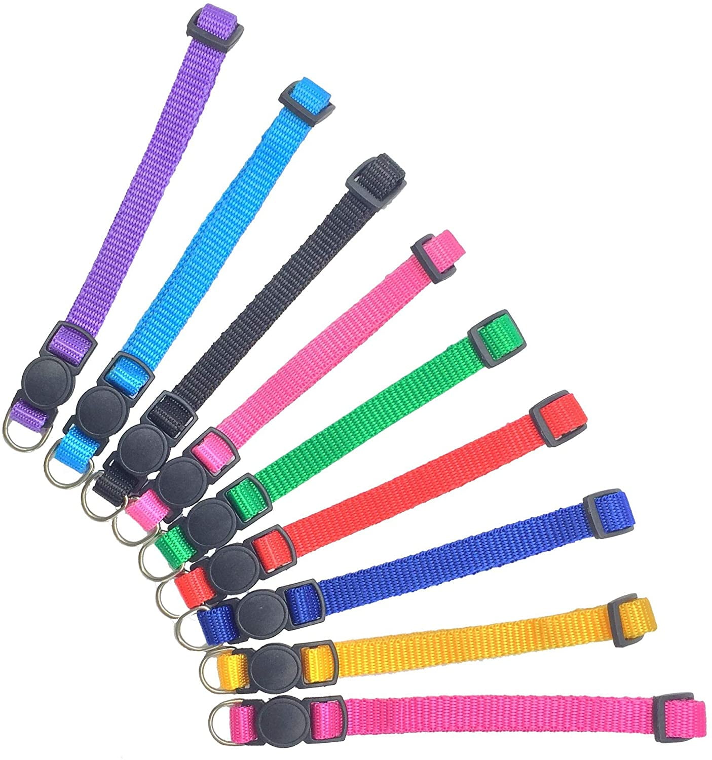 9 Pcs Breakaway Cat Collar Nylon Puppy ID Collars and Adjustable for ...