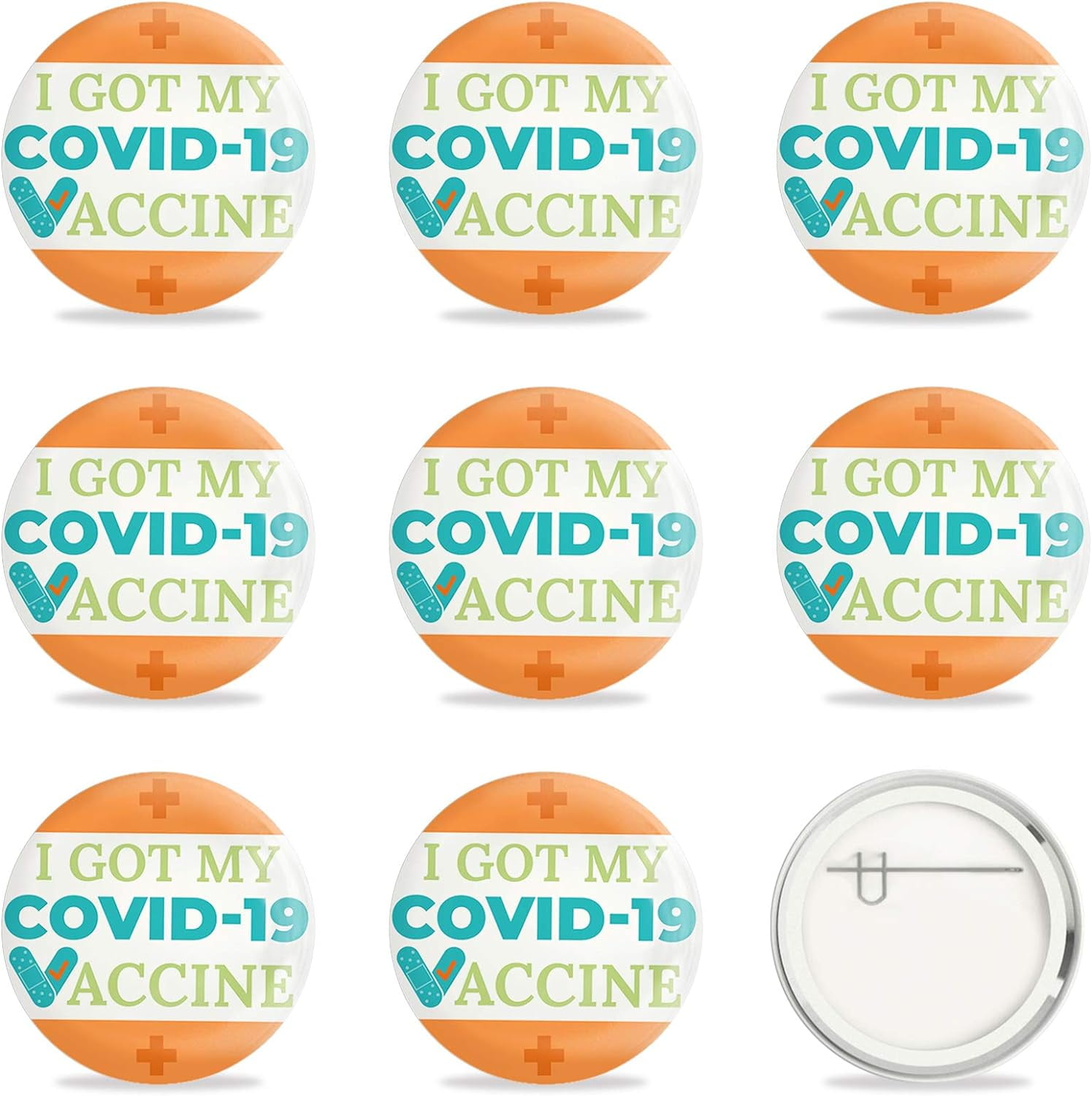 9 Pcs COVID-19 Vaccine Buttons I Got My Covid-19 Vaccine Button for Men ...