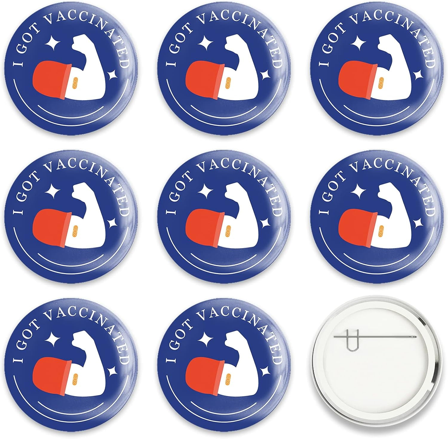 9 Pcs Cartoon Vaccine Button Pins I Got Vaccinated Blue For Men's/Women ...