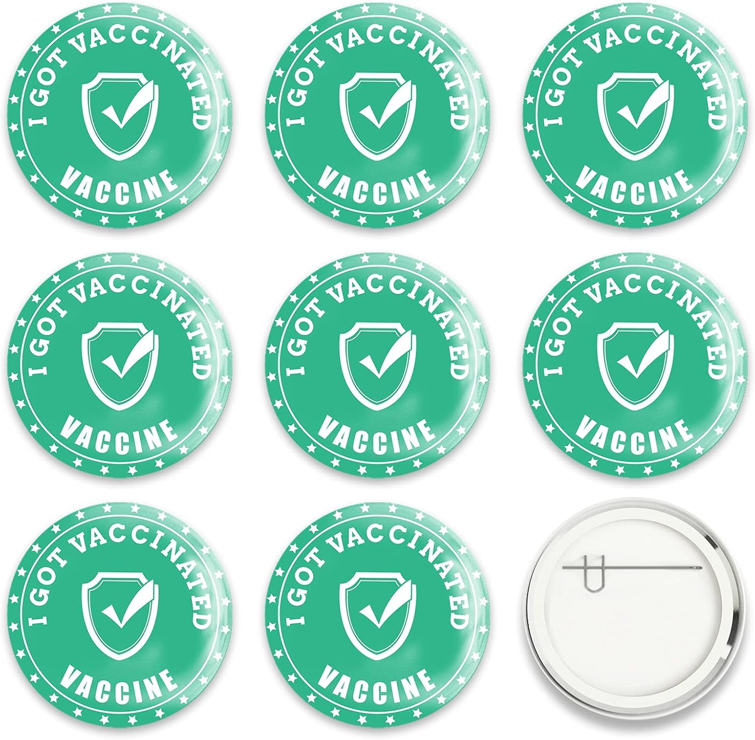 9 Pcs Cartoon Vaccine Button Pins I Got Vaccinated Green For Men's ...