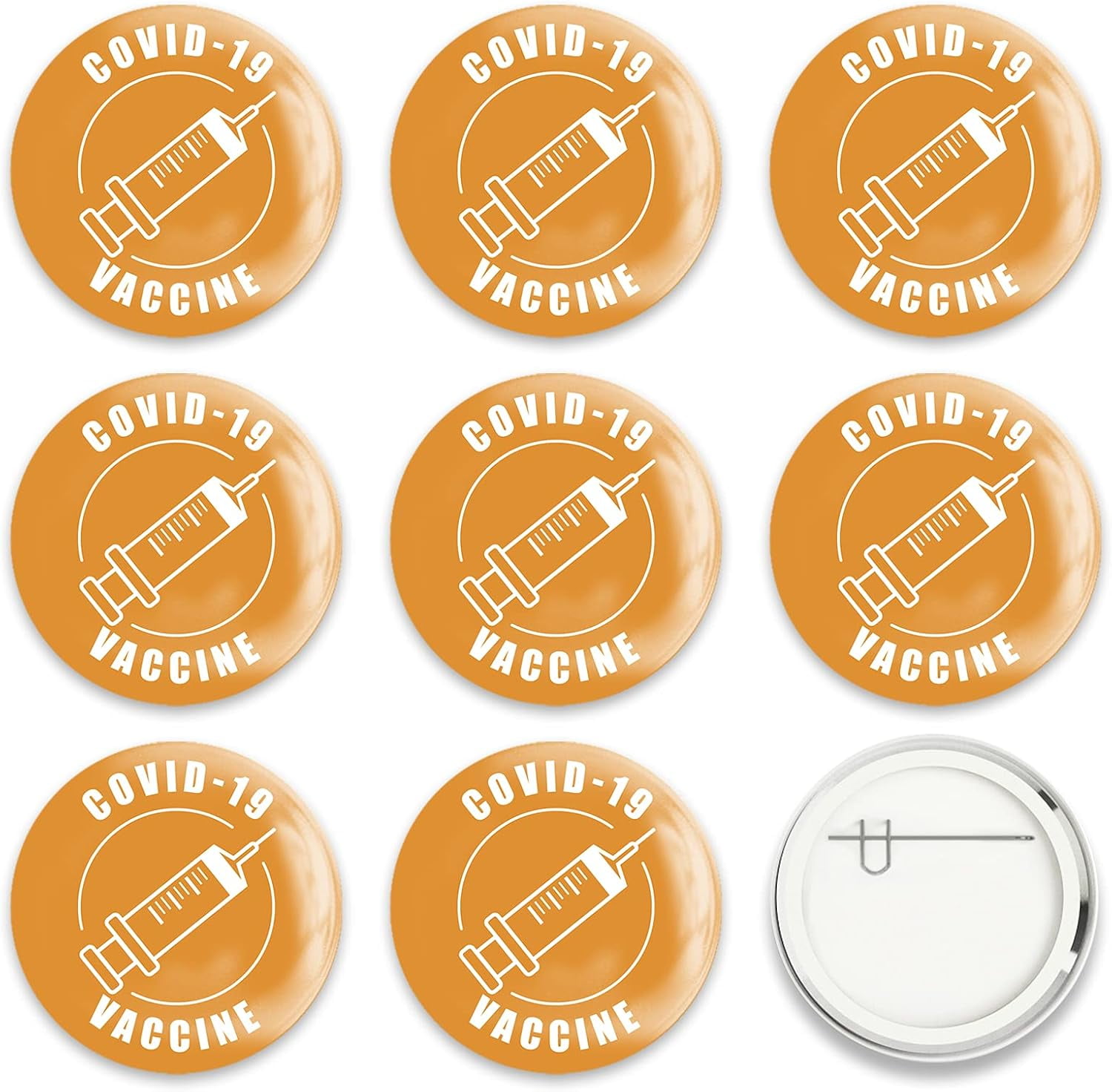 9 Pcs Cartoon Vaccine Button Pins I Got Vaccinated Yellow Pattern For ...