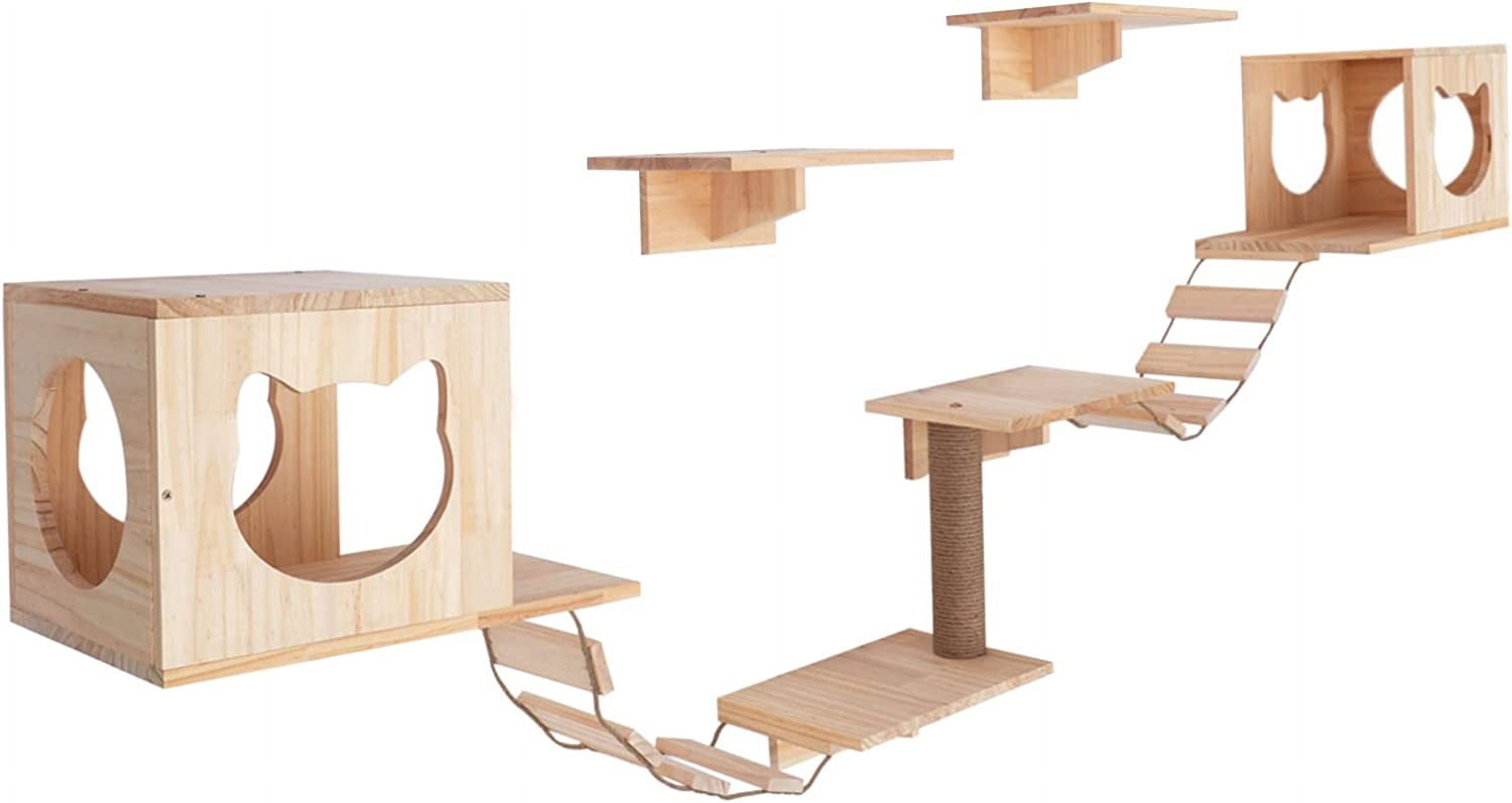 9 Pcs Cat Climber Set, Cat Walkways for Wall Shelve Cat Climbing Wall ...