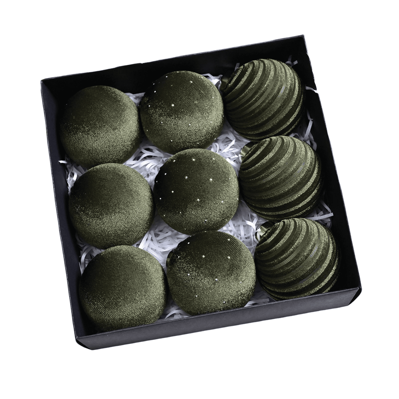 9 Pcs Christmas Ball Ornaments, Special-shaped Flocking Painted Balls ...