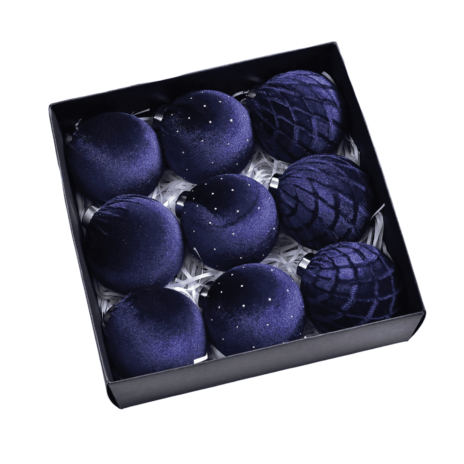 9 Pcs Christmas Ball Ornaments, Special-shaped Flocking Painted Balls ...