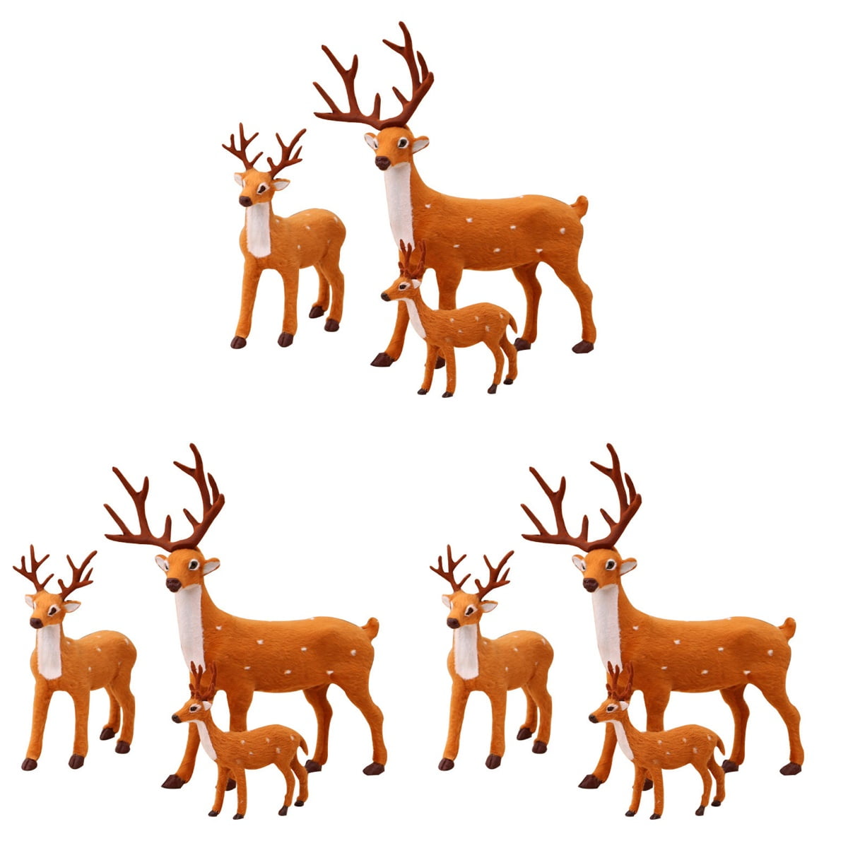 9 Pcs Christmas Decorations Lovely Plush Simulation Deer Toys Ornaments ...