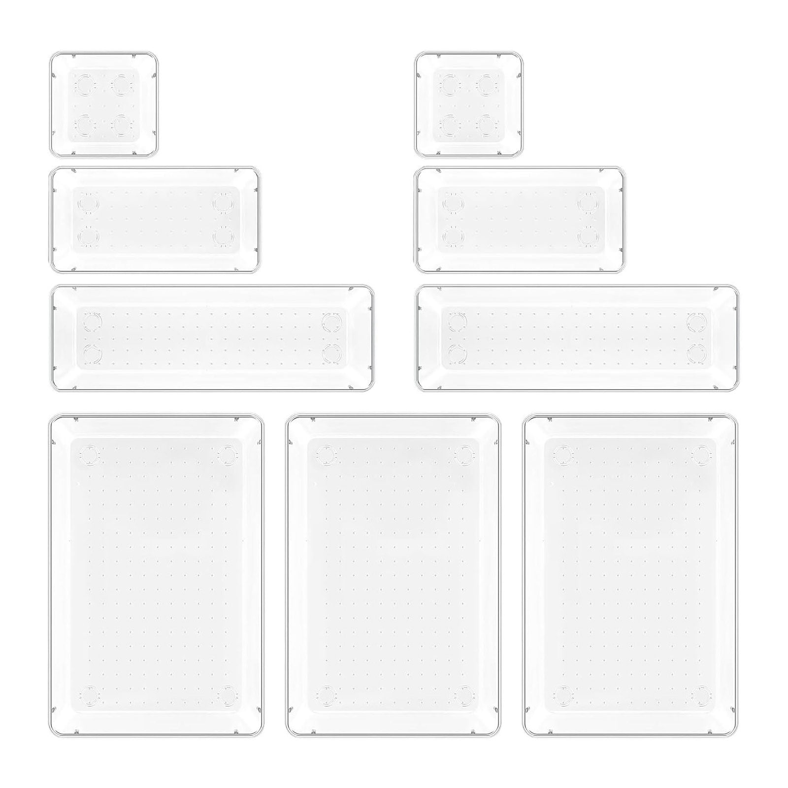 9 Pcs Clear Plastic Drawer Organizer Stylish and Practical Drawer ...