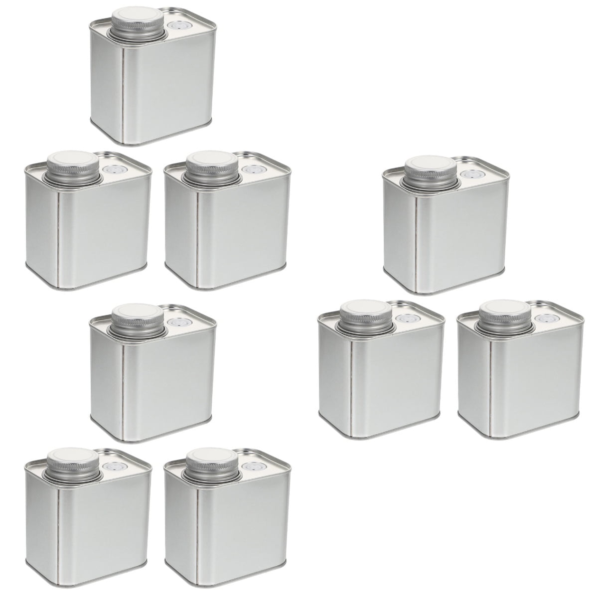 9 Pcs Coffee Bean Powder Tin Can Metal Container with Lid Silver ...