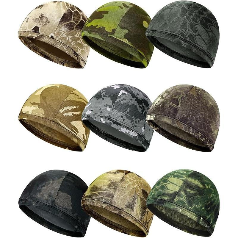 9 Pcs Cooling Skull Cap Camo Liner Sweat Wicking Lightweight Cycling ...