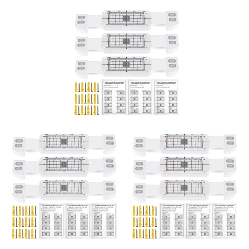 9 Pcs Crack Monitoring Record, Acrylic Corner Tell-Tale Monitor,Tell ...
