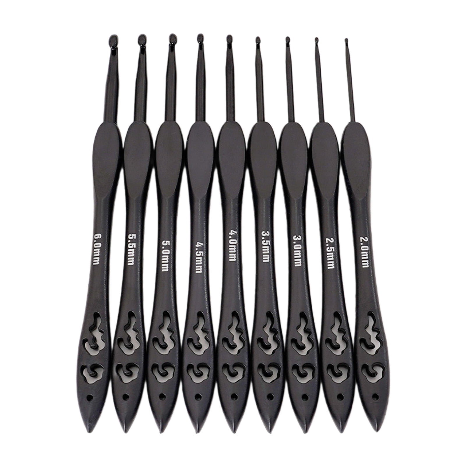 9 Pcs Crochet Hook Set 2.0mm-6.0mm Crochet Needle Ergonomical Crochet ...