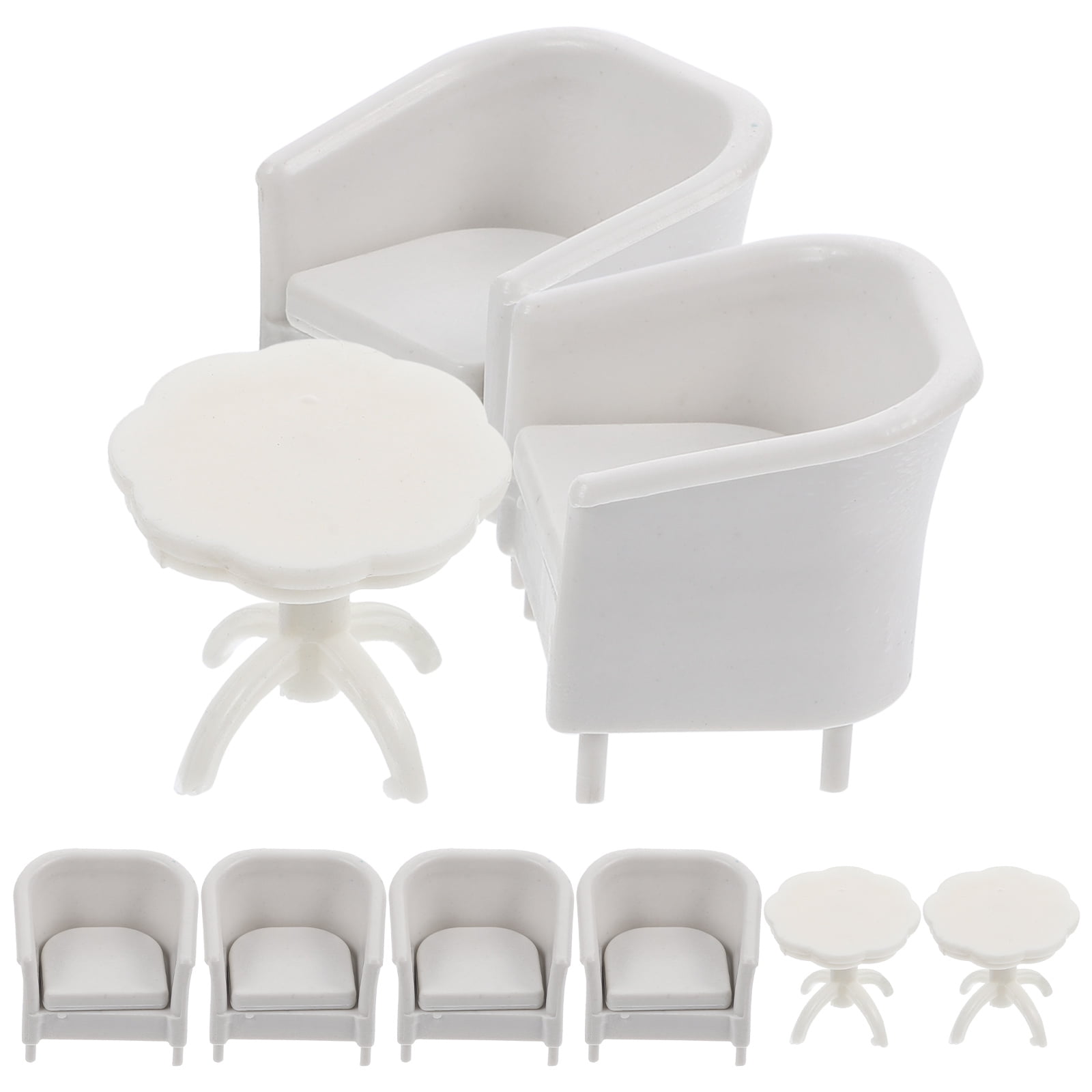 9pcs Mini Table and Chair Models Plastic Decorative Furniture Models ...