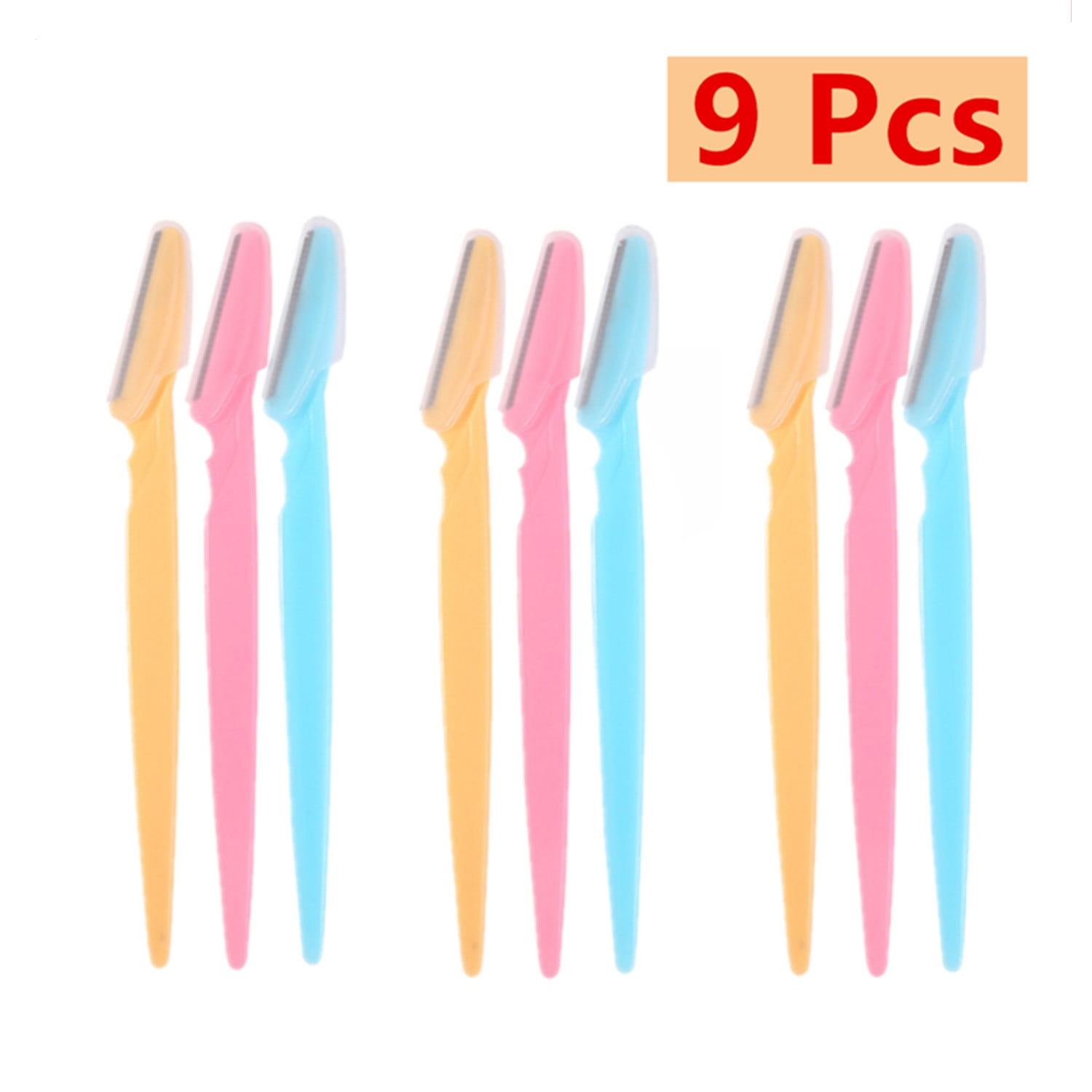 9 Pcs of Facial Eyebrow Razor Trimmer Shaper Shaver Blade Knife Hair Remover Tinkle Eyebrow ...