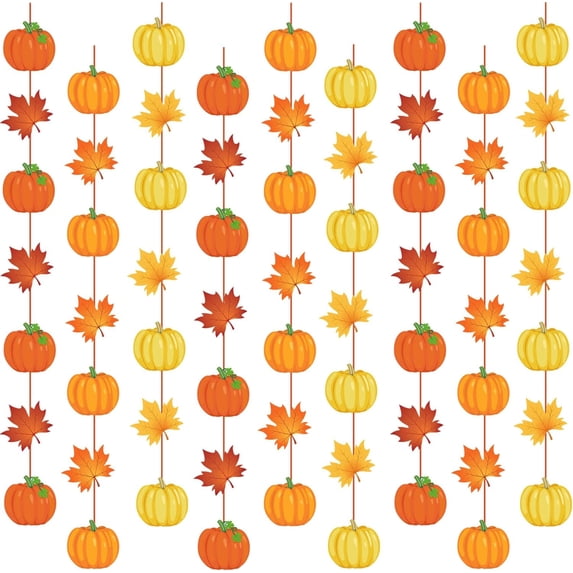 9 Pcs Fall Party Hanging Decorations Maple Leaf Paper Garland Banner ...