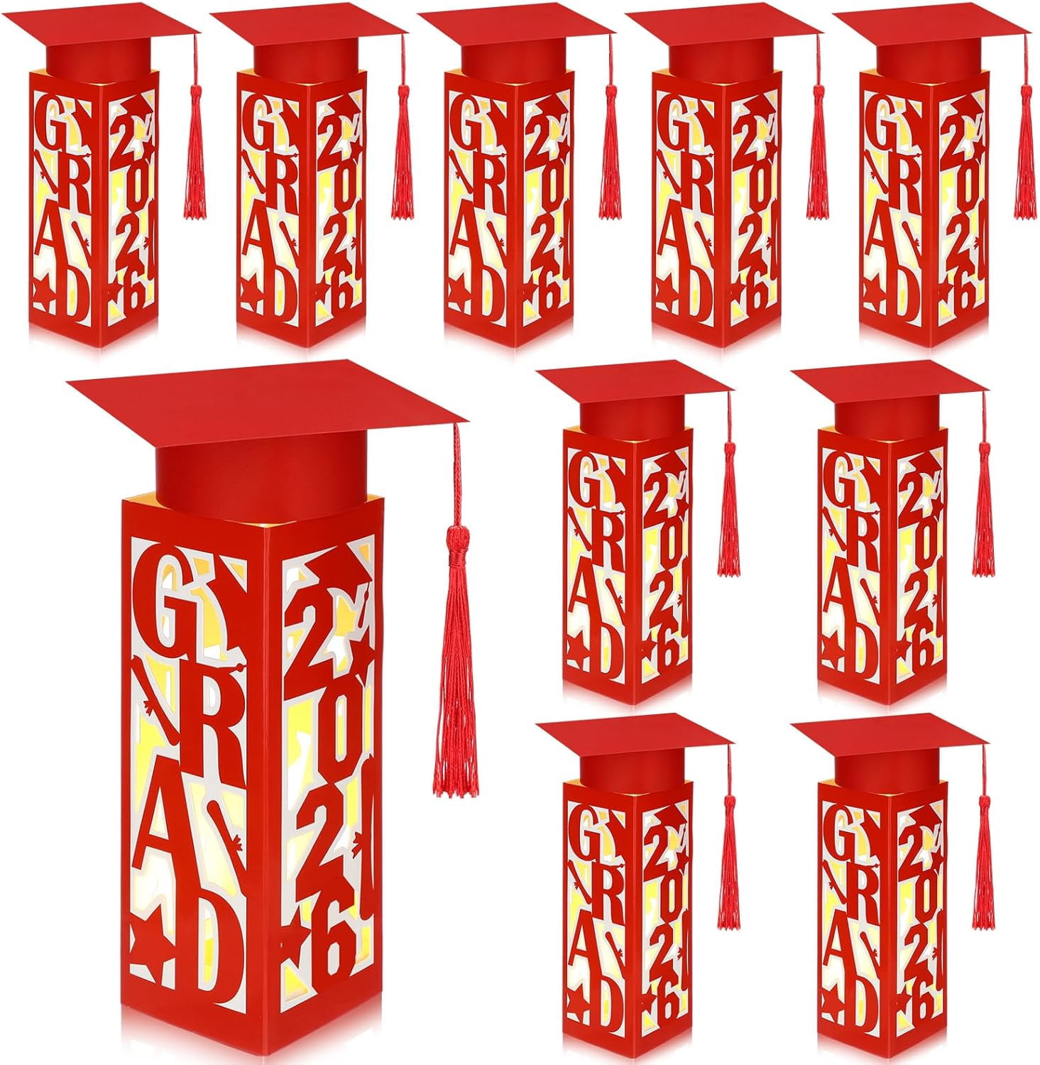 9 Pcs Graduation Table Centerpieces Boxes 2026 Graduation Lantern Boxes ...