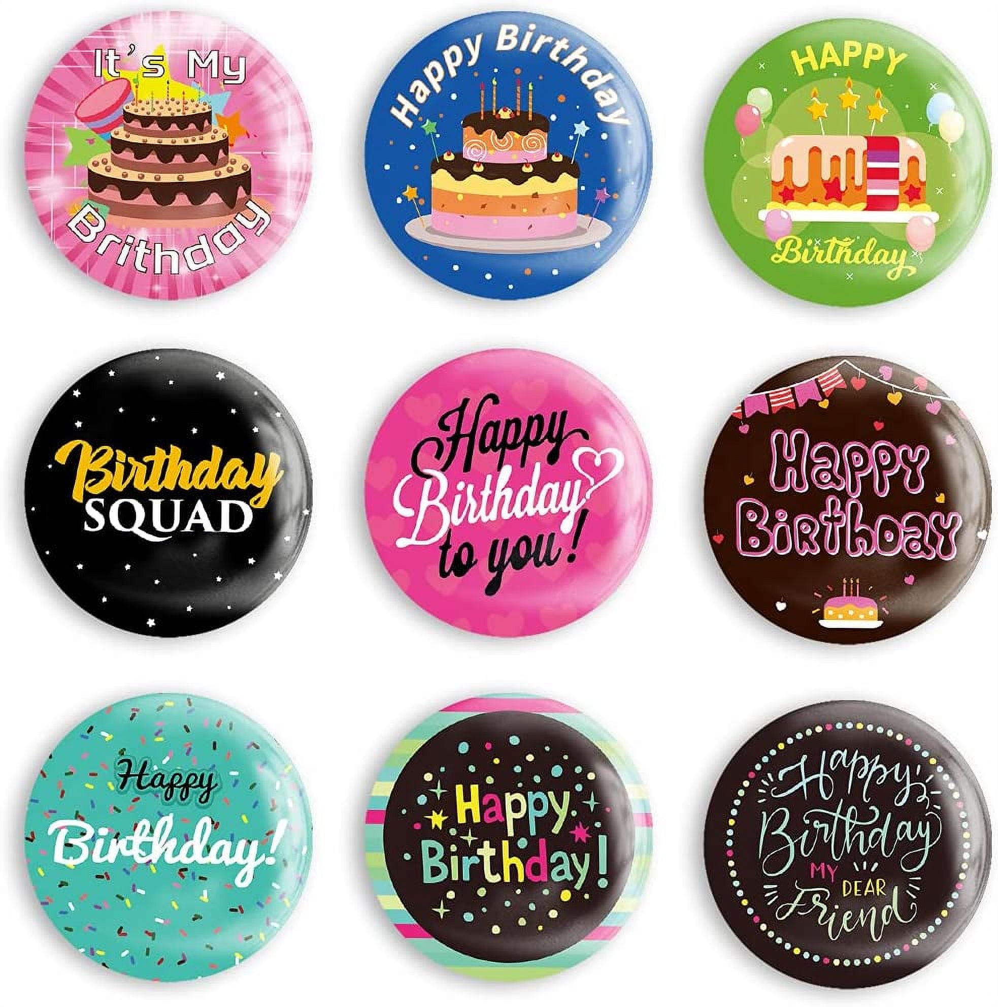 9 Pcs Happy Birthday Button Pins Happy Birthday to You Buttons Mix ...
