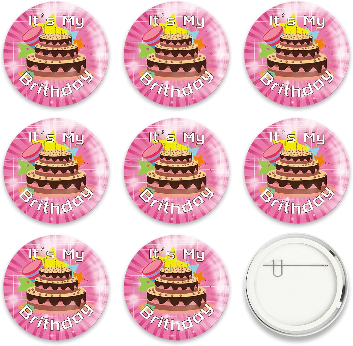 9 Pcs Happy Birthday Button Pins Happy Birthday to You Buttons Pattern ...
