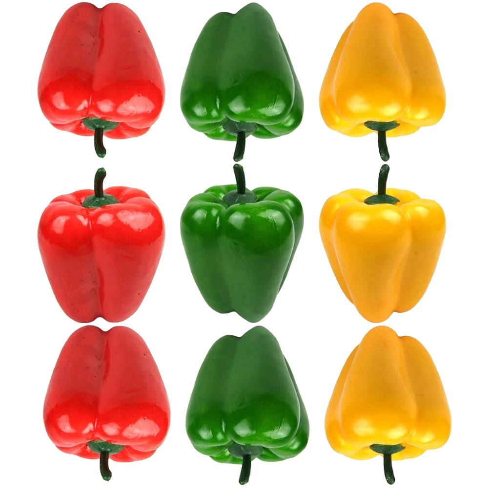 9 Pcs Hot Pepper Decorations Simulation Bell Model Vegetable Shop - Walmart.com