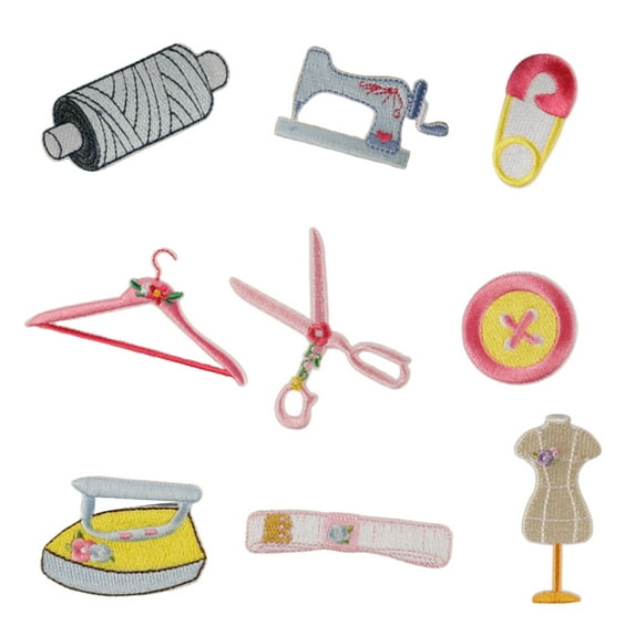 9 Pcs Iron on Patches Sewing Patches Scissors Embroidery Patches for ...