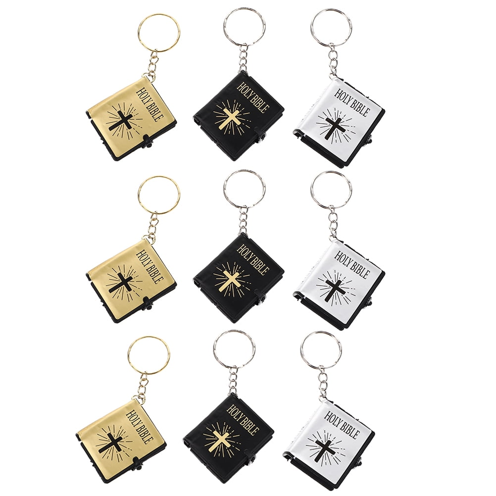FRCOLOR 9pcs Bible Keychain Creative Bible Book Pendant Mini Pendant ...