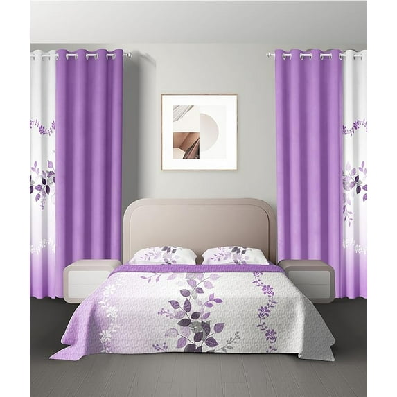 9 Pcs King Bed in A Bag with Curtains | Blue Boho Bedspread, 2 ...