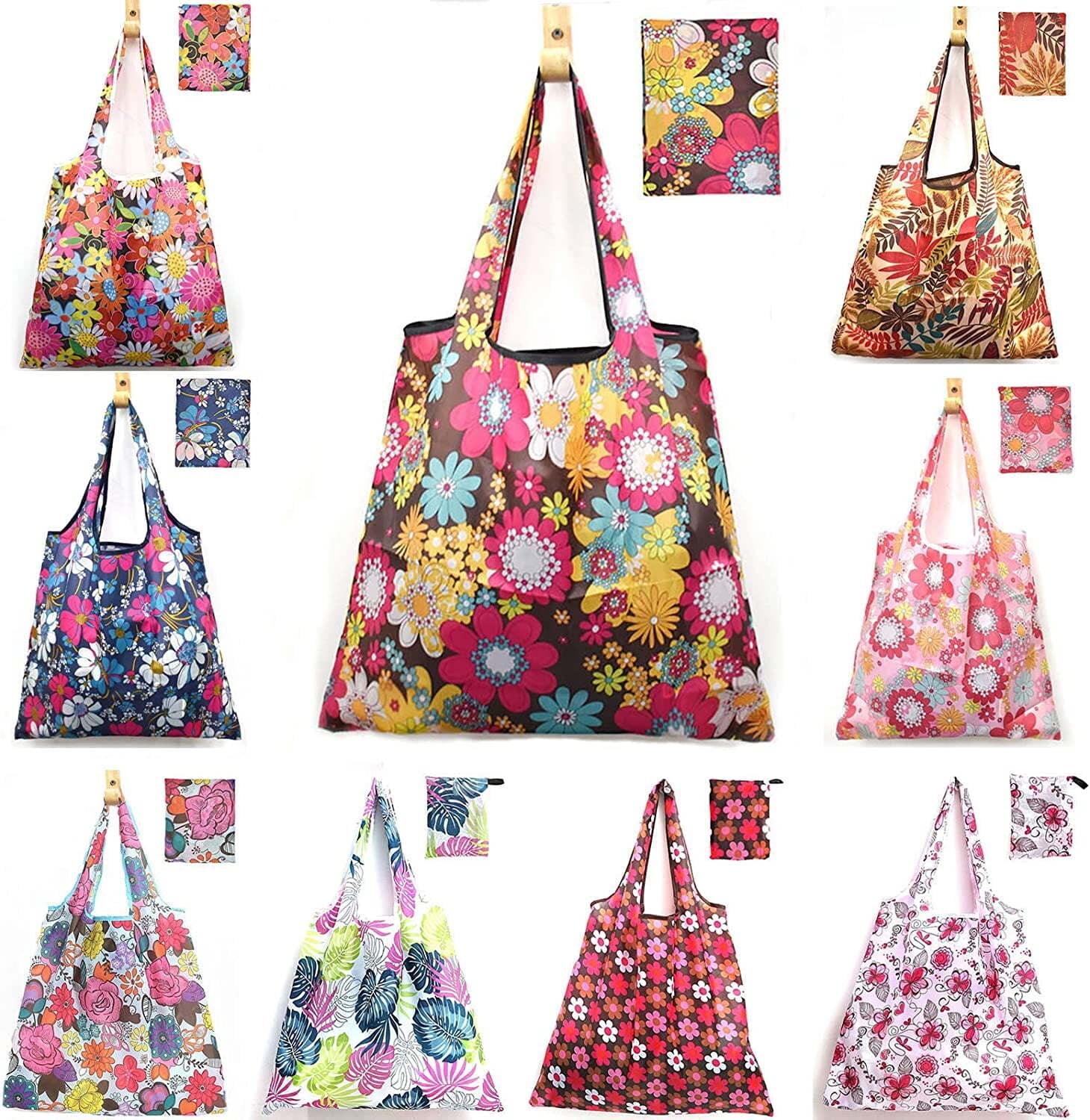 9 Pcs Large Capacity Reusable Grocery Bags Xlarge 50LBS Foldable ...