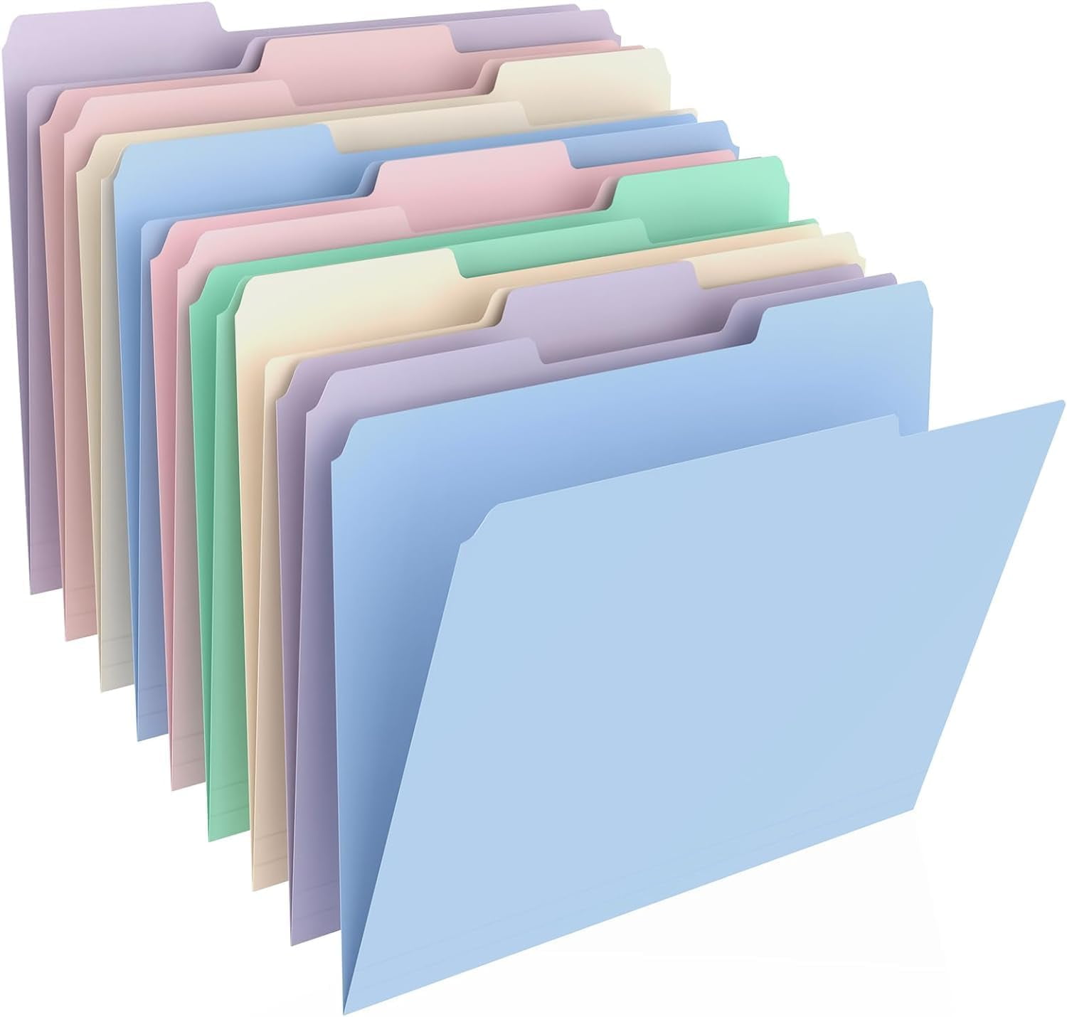 9 Pcs Manilla Folders 8.5 x 11 Inch, 1/3-Cut Tab Colored File Folders ...