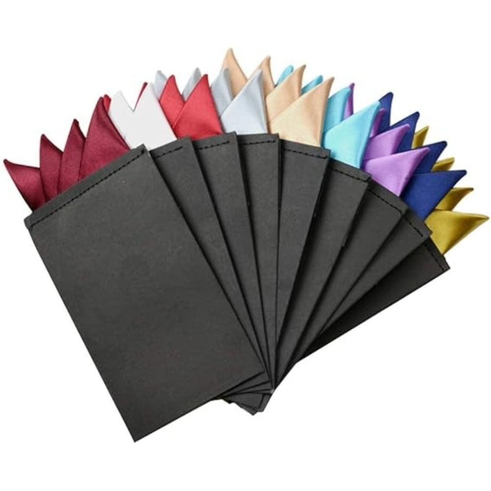 9 Pcs Men's Pocket Squares | Pre-Folded Design & Multiple Colors ...